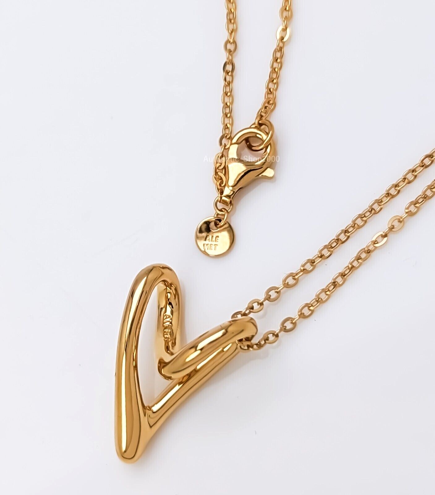NEW Authentic PANDORA Gold Organically Shaped Heart Pendant Necklace ...