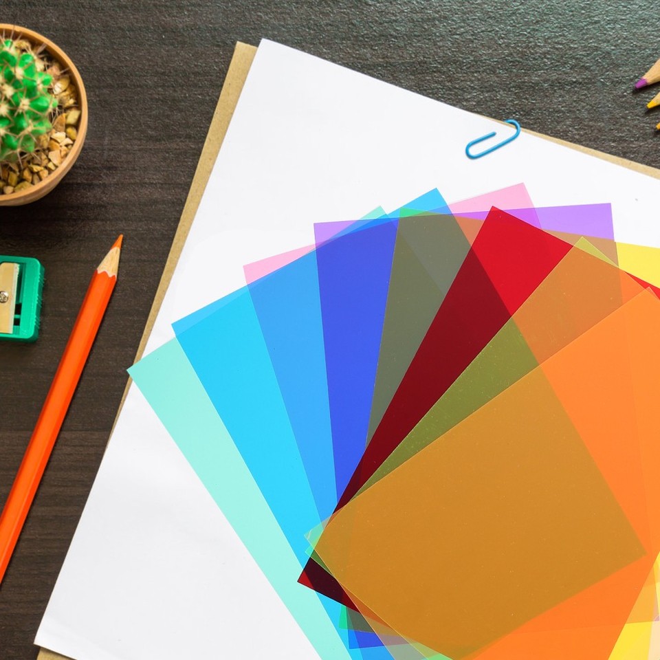 8 Pcs Color Overlay Films Reading Guide Strip Plastic Translucent Film ...