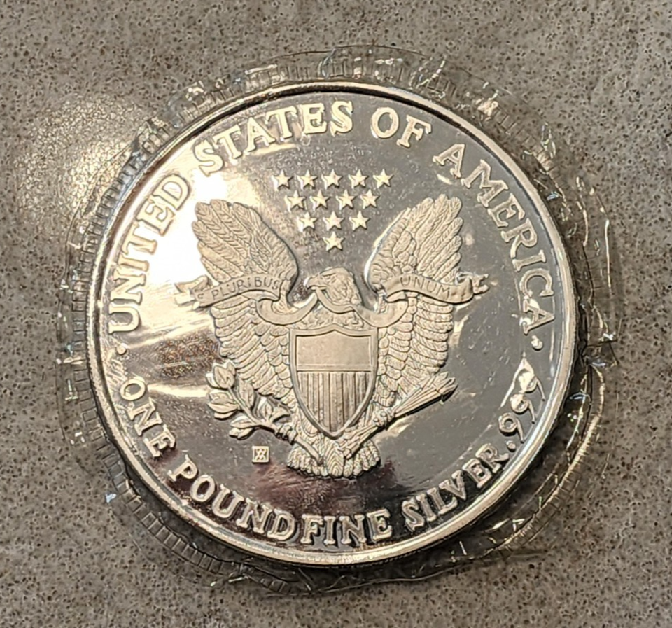 Washington Mint .999 Fine Silver One Real Avoirdupois Pound Coin ...