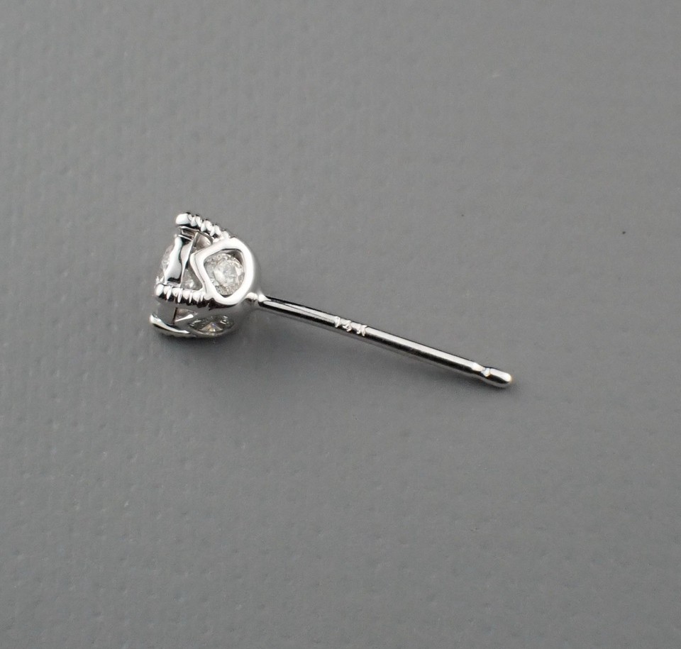 ZEI 14k Solid White Gold 0.50 CTW Illusion Diamond Ear Studs | eBay