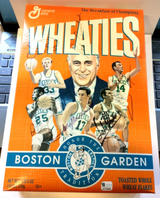 Celtics Boston Garden 1995 Wheaties Cereal Box AUTOGRAPHED BY ALL ON ...