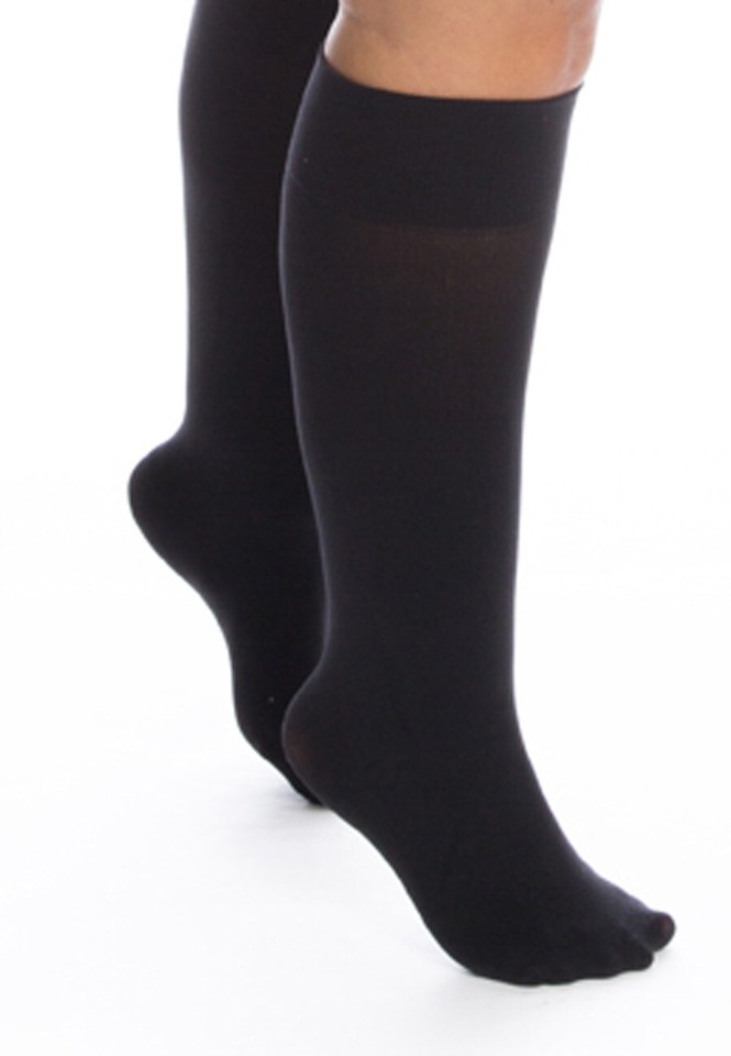 Plus Super Wide 120 Denier Knee High Pop Socks Extra Large Stretch Soft ...