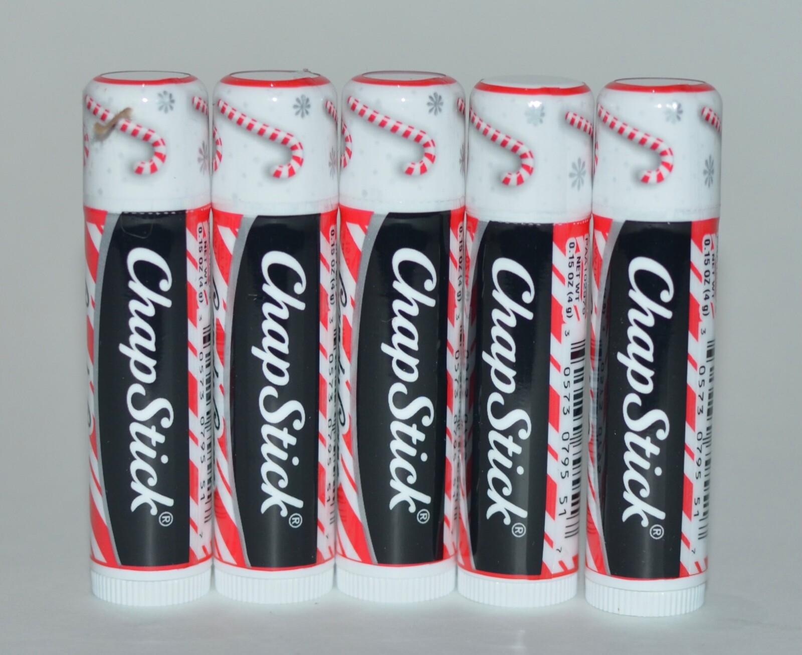 LOT OF 5 CHAPSTICK CANDY CANE LIP BALM CHAP STICK LIMITED EDITION ...
