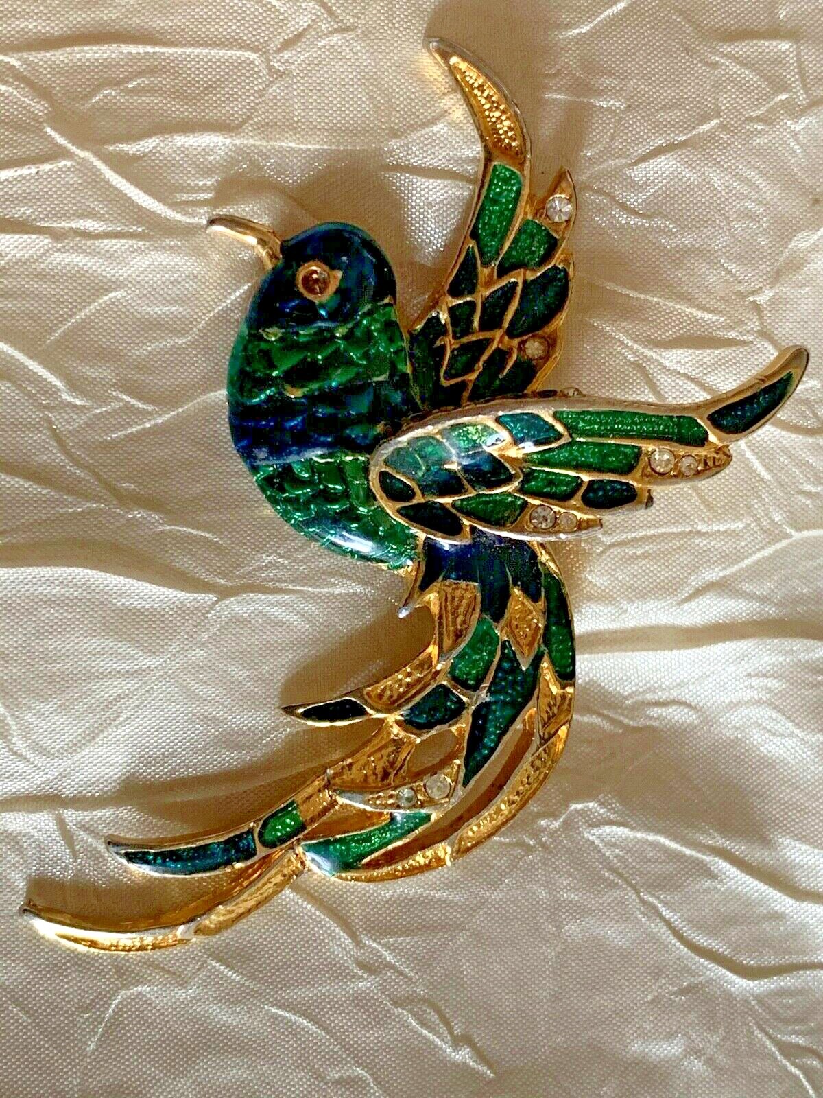 French Vintage Designer Brooch - Bird of paradise - G… - Gem