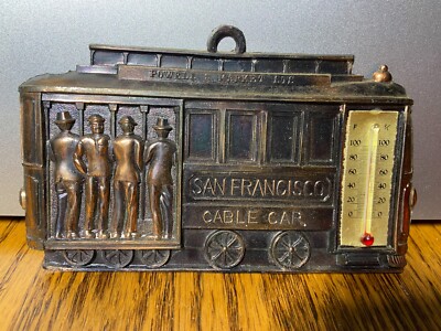 Indoor Thermometer Cable Car San Francisco Trolley Metal Wall Hanging ...