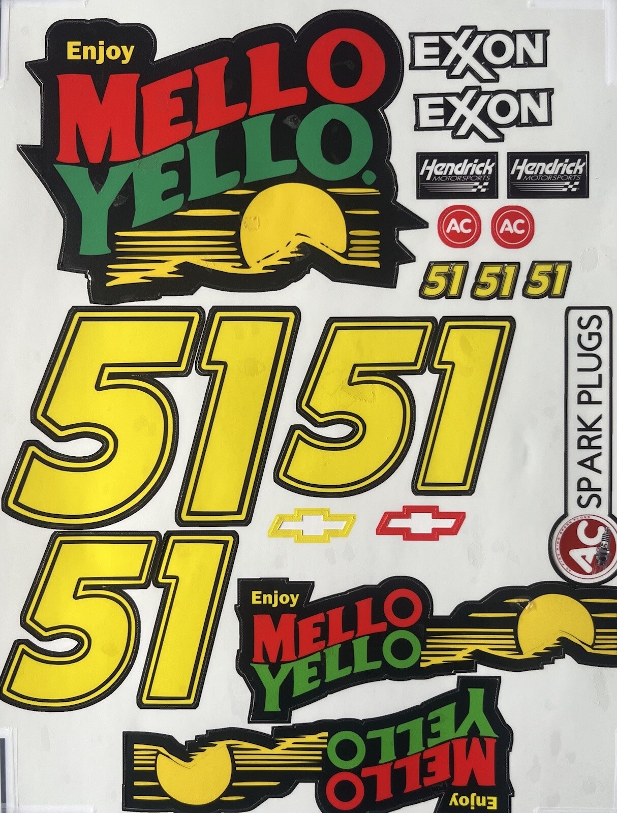 1/10 Scale Days Of Thunder Mello Yello #51 Vinyl Decal Sheet /Sponsor ...