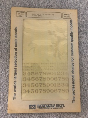 Microscale Decal HO #87-363 Santa Fe Steam Locomotive Tender 1:87 Scale ...