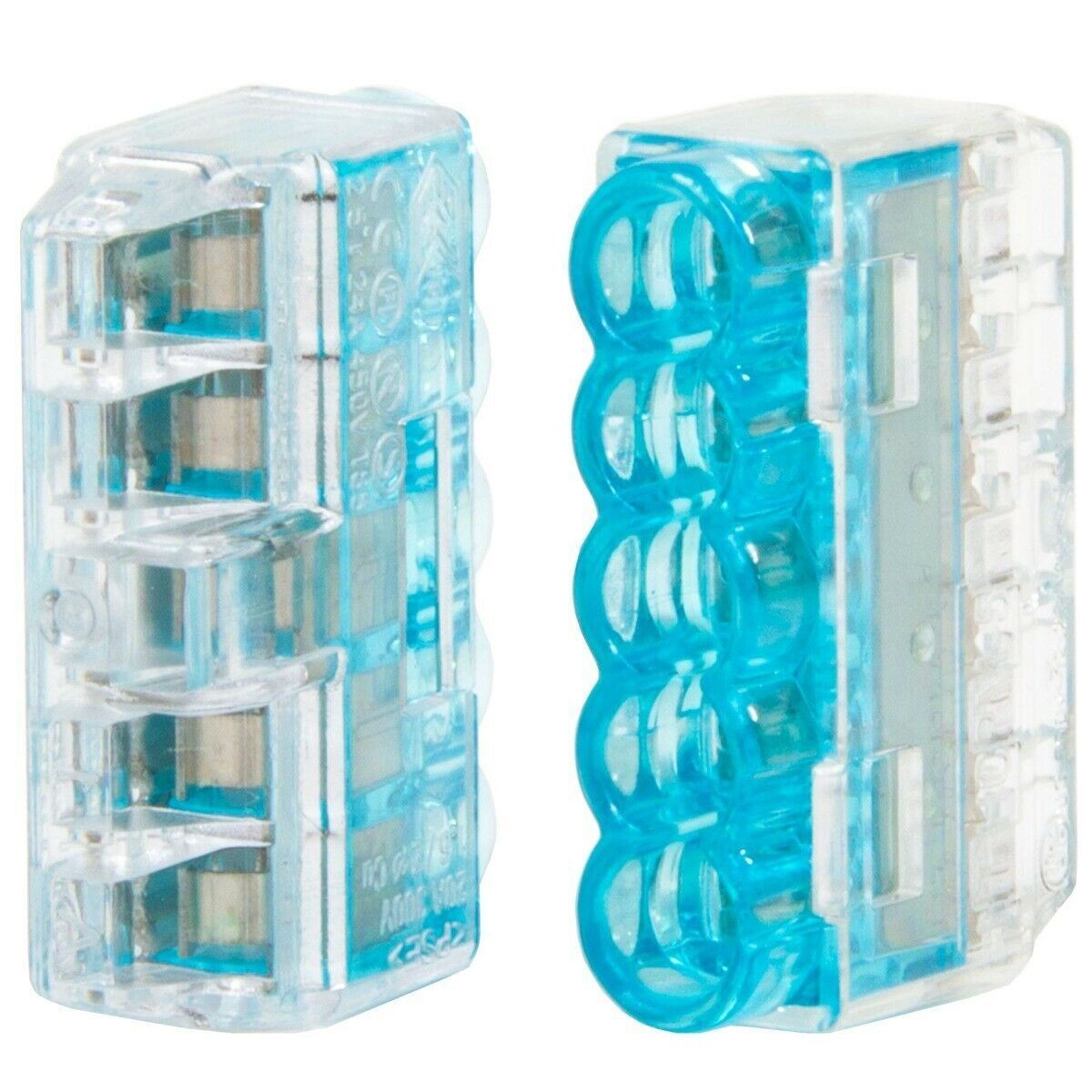 WIRE CONNECTOR BLOCKS 5 Port Mini Electrical Cable Reusable Terminal ...