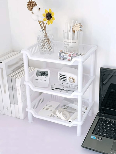 3 Tier Desktop Shelf Organizer Bookshelf Storage Rack For Kitchen ...