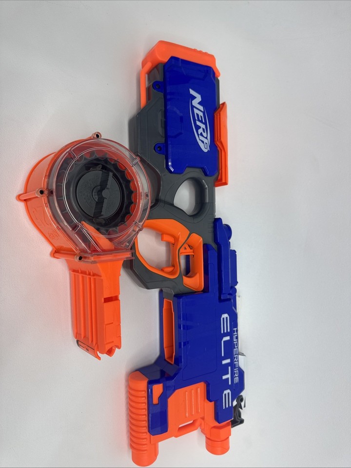 Nerf Hyperfire Blaster N-strike Elite Full Auto Gun W/Drum Magazine ...