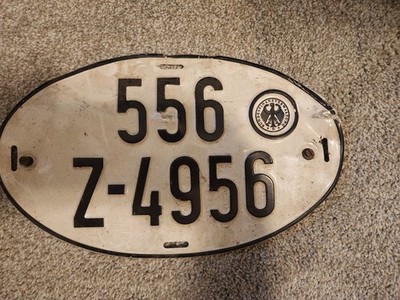 Original German Germany Oval License Plate Import Export Plate Tag 556 ...