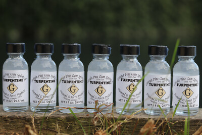 7 Bottles Diamond G Forest 100% Pure Gum Spirits of Turpentine 1 oz ...