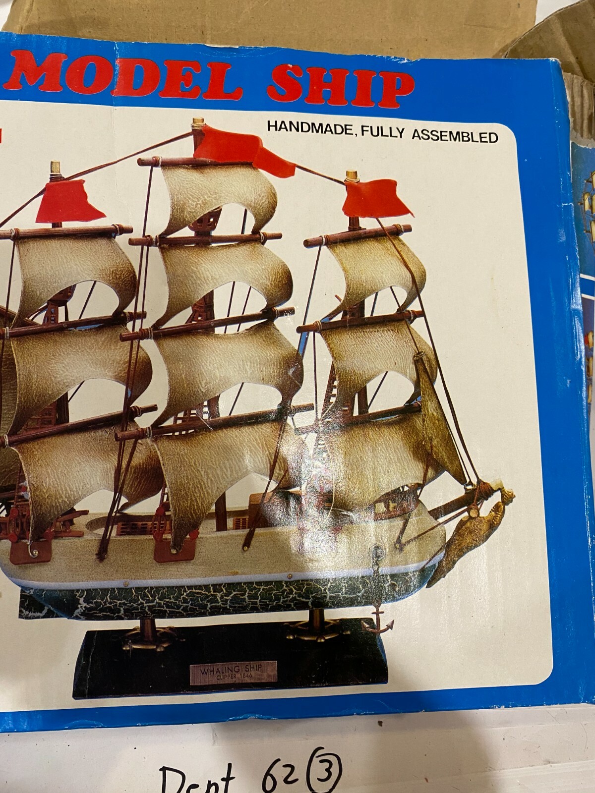 Vintage Wooden Model Whaling Ship Clipper 1846 JUSTEN MODELS HANDMADE ...