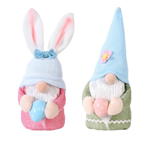 fr Easter Bunny Cloth Gnomes with Rabbit Ears Household Holiday Table ...