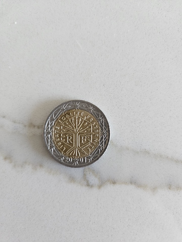 2001 France 2 Euro Coin with Defects Depicting Misprinting. Very Rare ...
