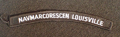 USN USMC NAVMARCORESCEN LOUISVILLE Shoulder Patch Arc Tab Vintage ...
