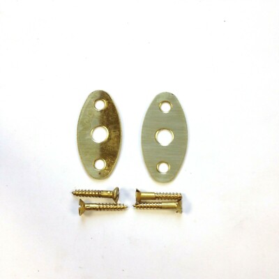 QTY- 2 x Keyhole Polished Brass Escutcheon Oblong Key Cover Plate ...