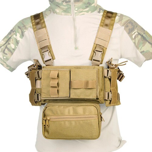 Tactical Chest Rig Micro Chassis Pouch Harness Paintball Hunting Vest ...