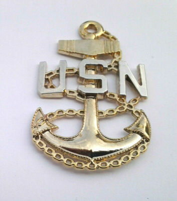 CHIEF PETTY OFFICER BASIC CPO E-7 (LARGE 1-3/4") Navy Hat Pin P40153 EE ...
