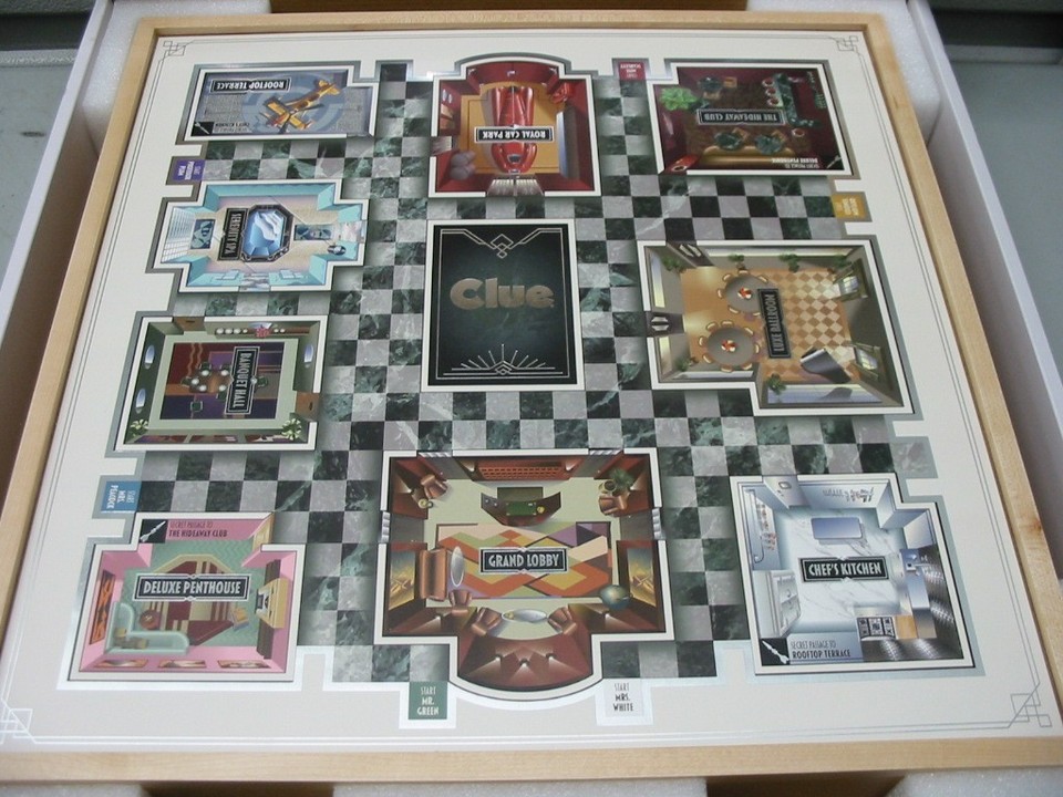 Clue Luxe Edition Maple Wood Cabinet & Premium Components XL Board Game ...