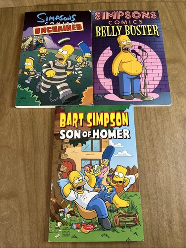 Lot Of 3 Simpsons Comics Graphic Novels Unchained Belly Buster Son Of ...