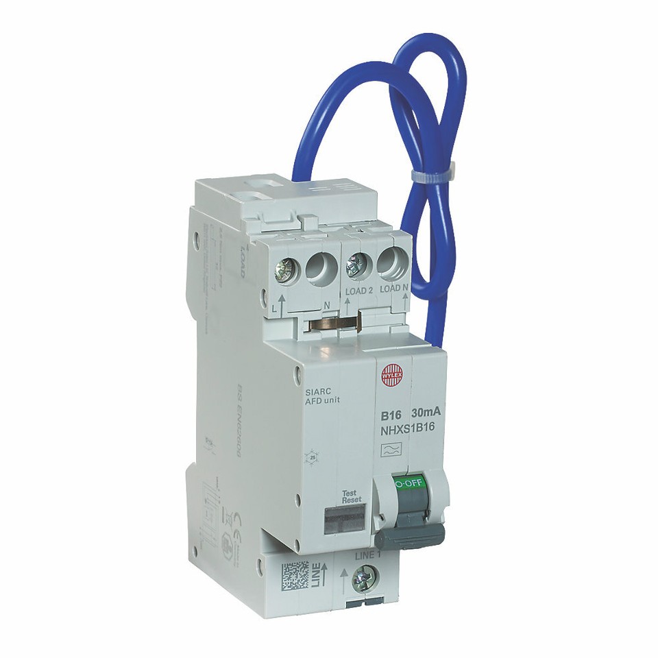 Wylex 16 Amp 30mA DP Type B AFDD RCBO Arc Fault Detection Device ...