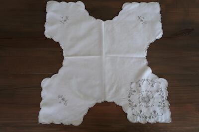 Vintage Beige Linen Embroidered Bread Basket Liner Roll Cover | eBay