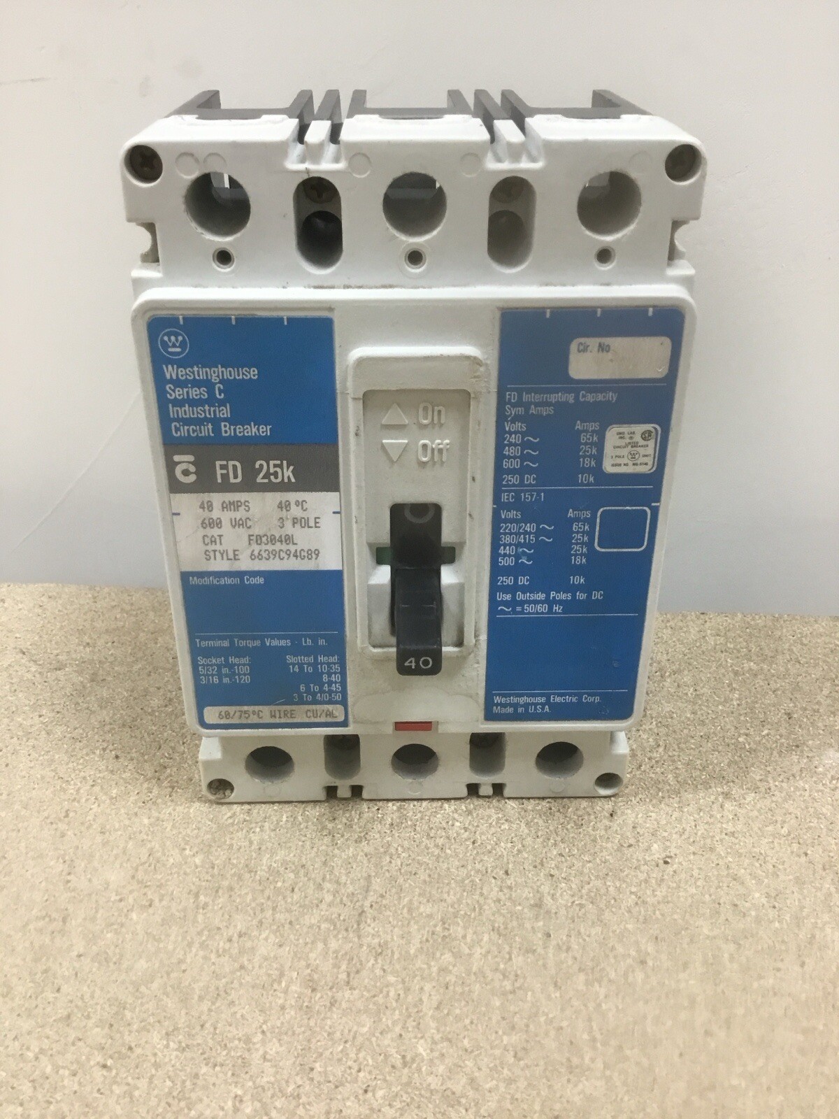 Westinghouse FD3040L 40 Amp Circuit Breaker for sale online | eBay