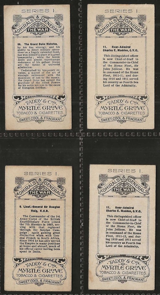 TADDY - 4x ADMIRALS & GENERALS CARDS - LOT 1 OF 1 - ALL SCANNED | eBay UK
