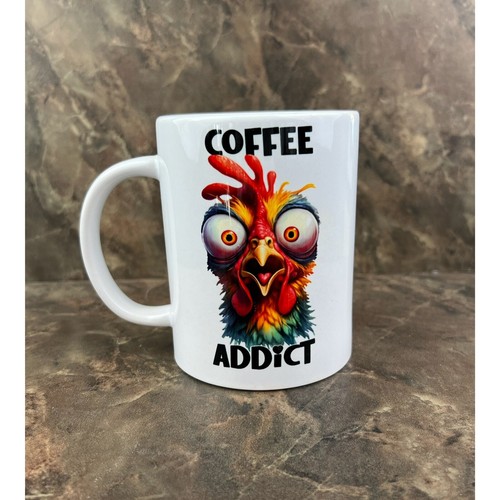 NEW Coffee Addict Funny Chicken Ceramic Coffee Mug 15oz | eBay