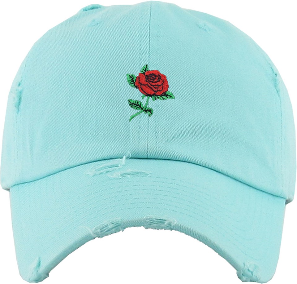Rose Embroidery Dad Hat Baseball Cap Unconstructed Cotton | eBay