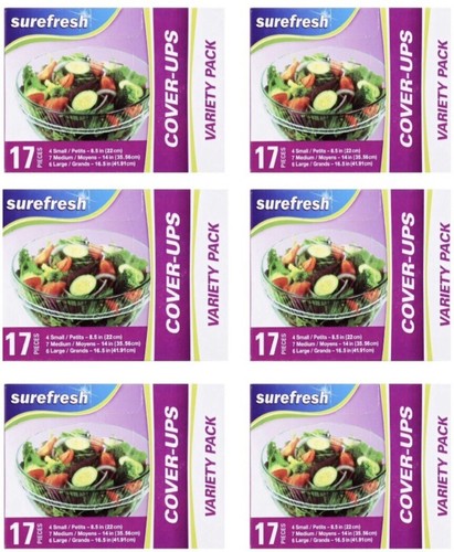 6 Boxes Elastic Food Storage Cover-Ups Variety Pack(6pks=102) Free ...