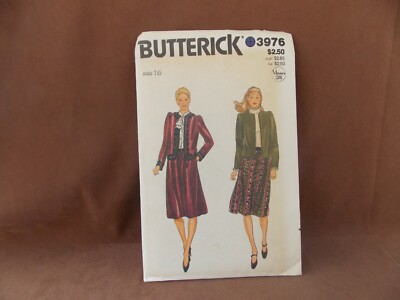 Butterick Misses Jacket & Skirt Size 16 Uncut Pattern 3976 | eBay