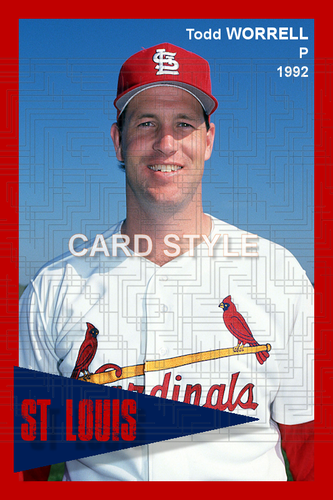 Todd Worrell - 1992 St. Louis Cardinals - choose a size - full color ...