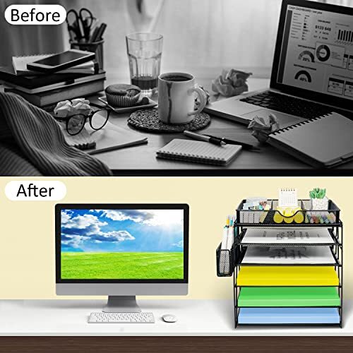 Desk Organizers, 5-Tier Paper Letter Tray Five Tier desk organizers-PD ...