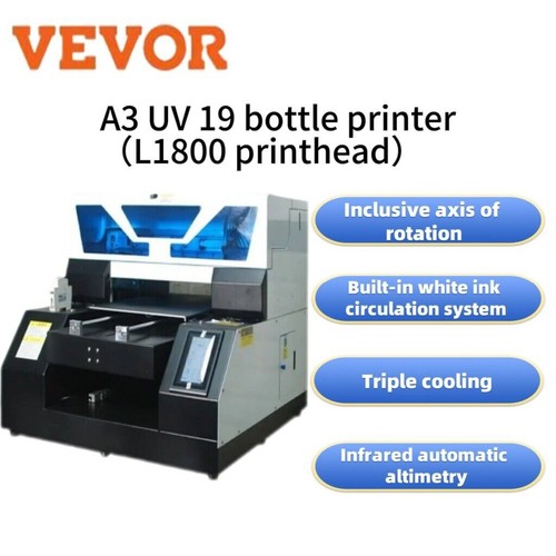 VEVOR A3 UV Printer 6 Color for Bottles Cylindrical Signs 3D Rotations ...