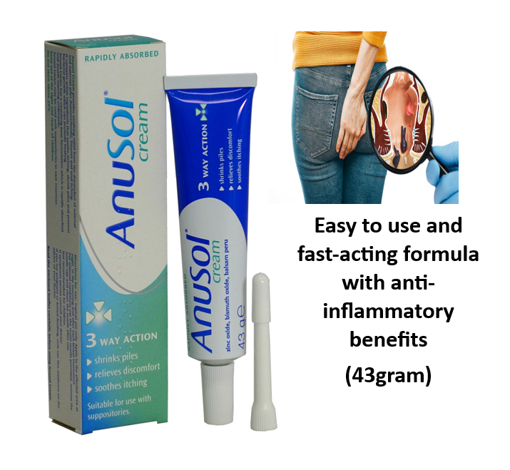 Anusol Natural Cream for Piles, Fissures & Perianal Wounds - 43gm (Pack ...
