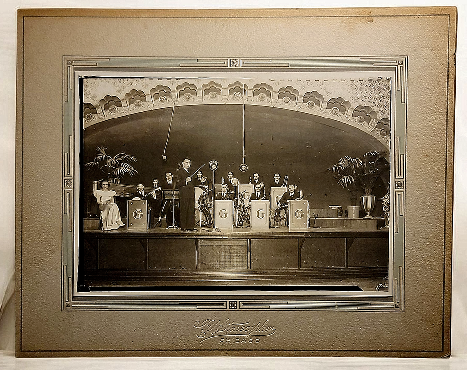 VINTAGE PHOTO OLD CHICAGO GUYON PARADISE BALLROOM BAND ORCHESTRA MUSIC ...