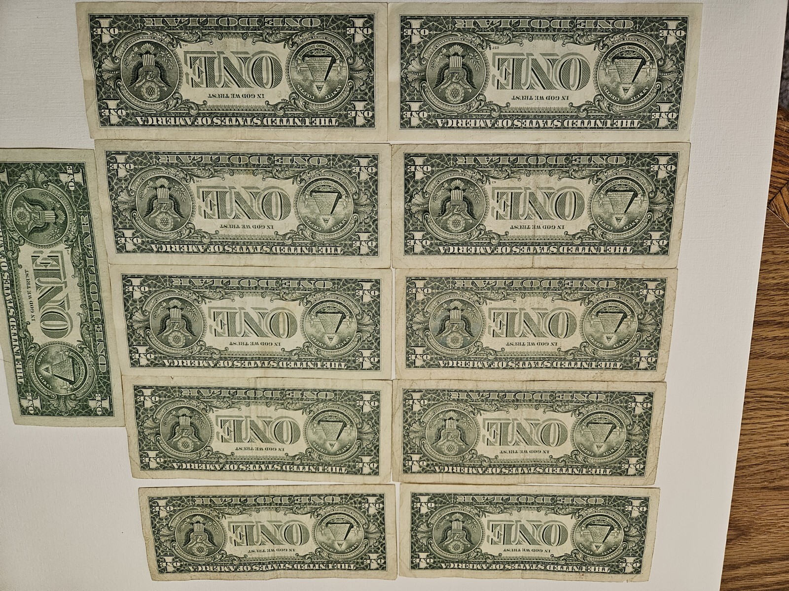 0-9 Rare Serial Numbers Plus Lucky 7 Sevens And A Silver Certificate ...