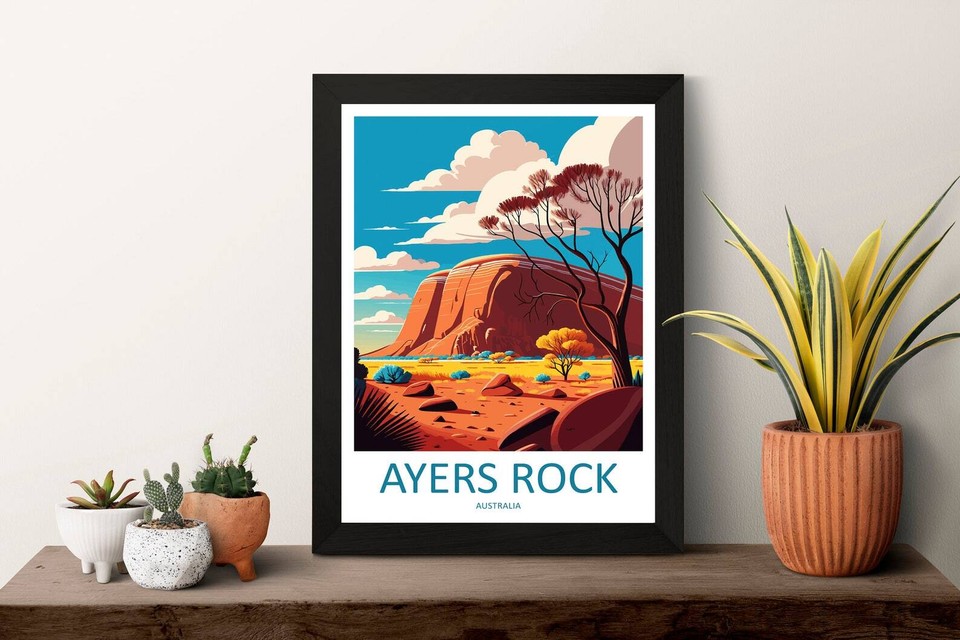 Ayers Rock Travel Print Wall Art Ayers Rock Wall Hanging Home Dcor ...