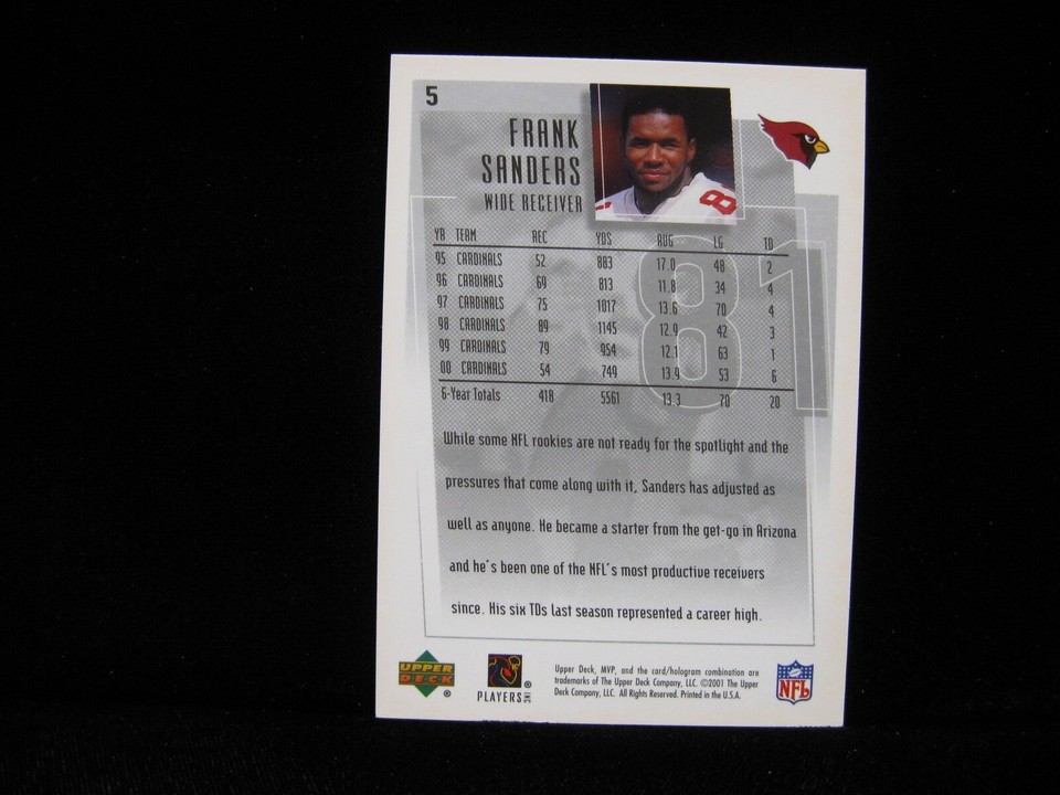 2001 Frank Sanders Arizona Cardinals MVP Upper Deck #5 | eBay
