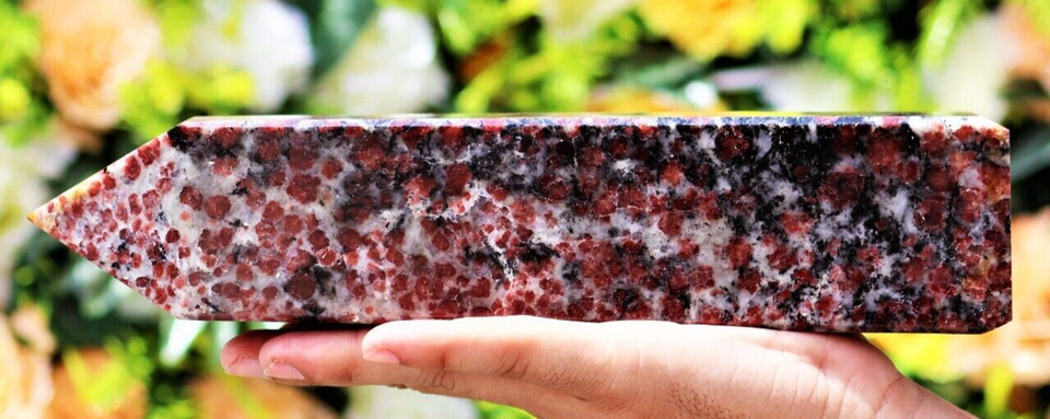 265MM Spessartite Garnet Obelisk Chakra Balance Albite Feldspar 4 ...