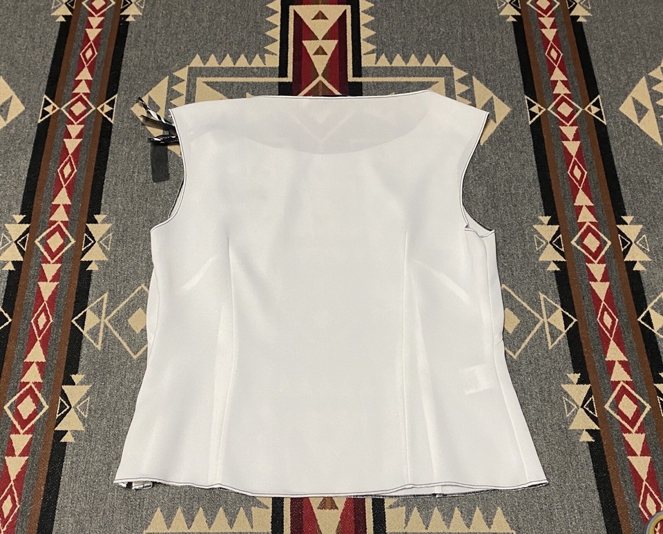 Luis Civit Sleeveless Top White Polyester Womens Sz 8 Made Spain T75 | eBay