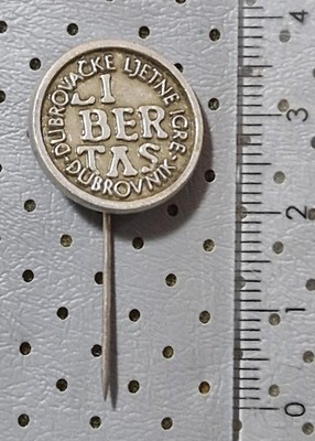 Dubrovnik Summer Festival, LIBERTAS / Croatia, vintage pin, badge, old ...