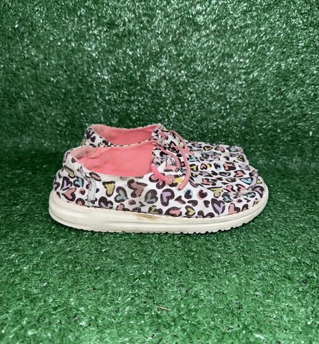 Hey Dude Wendy Youth White Pink Leopard Girls Size TD 12 Toddler ...