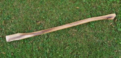 HICKORY 36" Single Bit Bent AXE HANDLE Fire Finish & Lacquered, Amish ...