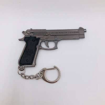 Beretta Pistol Keyring Gun Weapon Model Metal Keychain Mini Key Ring ...