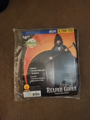 Ghoul Costume Youth sz L Large Grim Reaper Rubies Long Sleeve Black ...