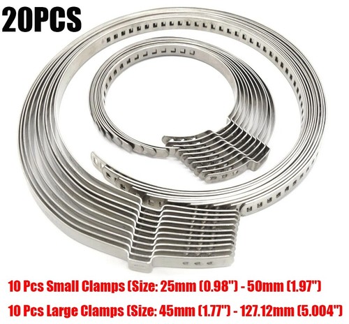 20 Pcs CV Joint Boot Crimp Clamp Kit Stainless Steel Drive Shaft Axle ...