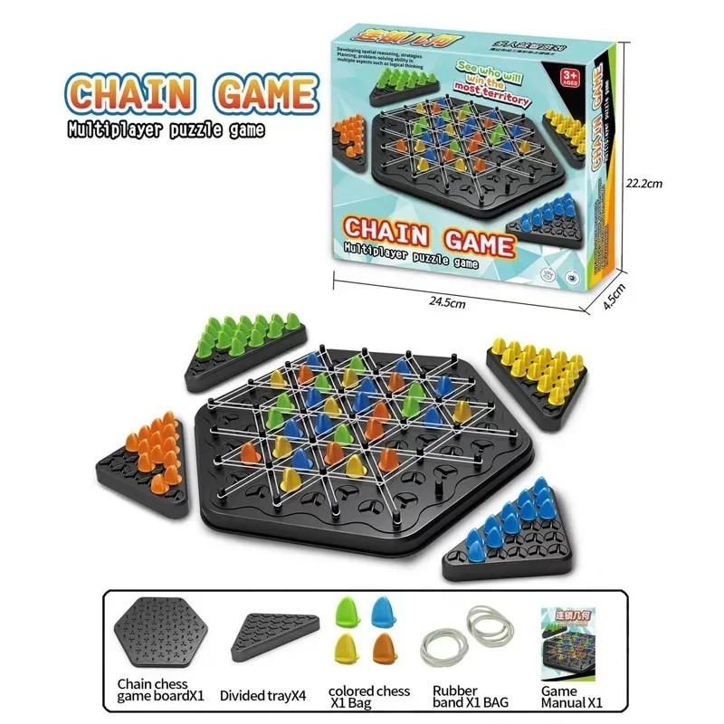Chain Triangle Chess Game Triggle Rubber Band Educational Interactive ...